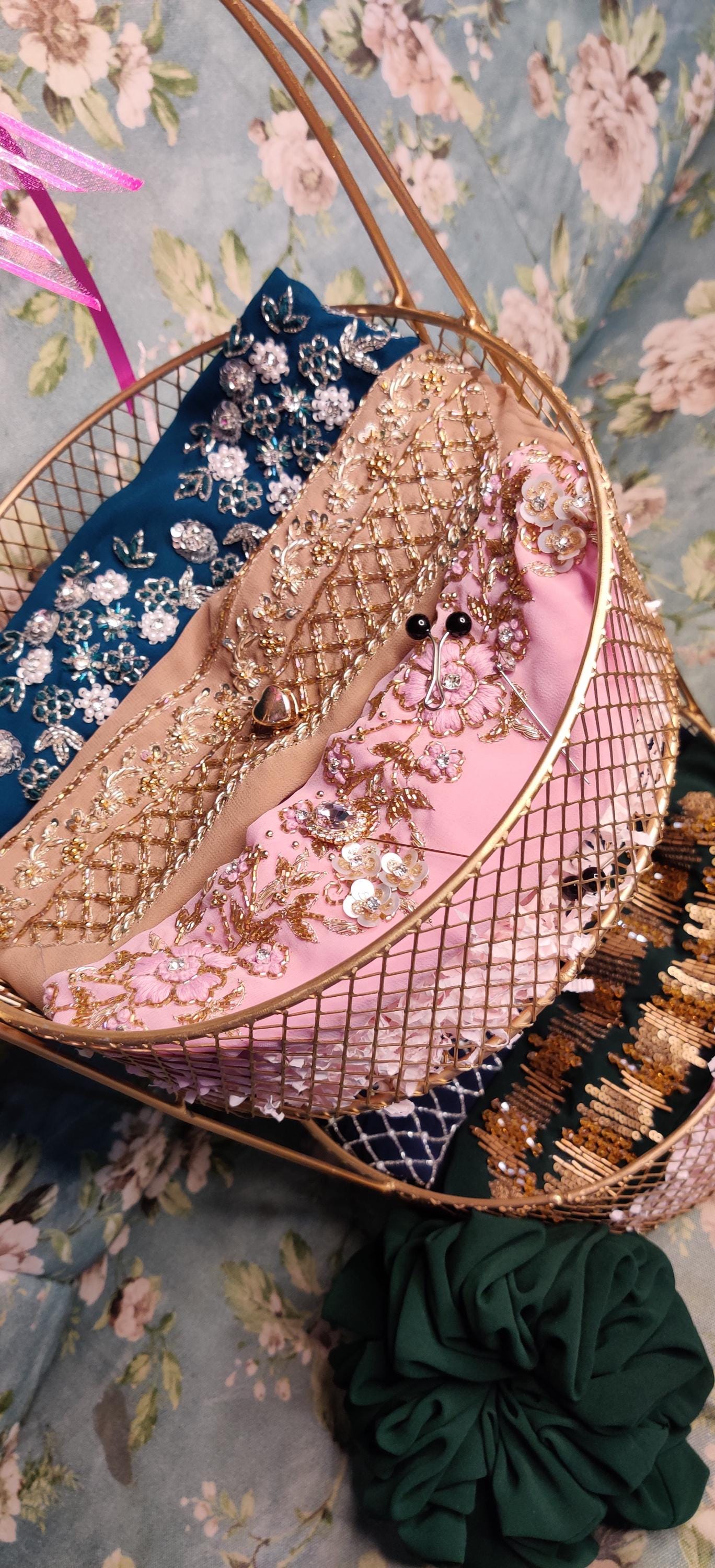 Hijab Hamper Bridal Luxury Golden Basket, Luxury Gifting Hijab Premium ...