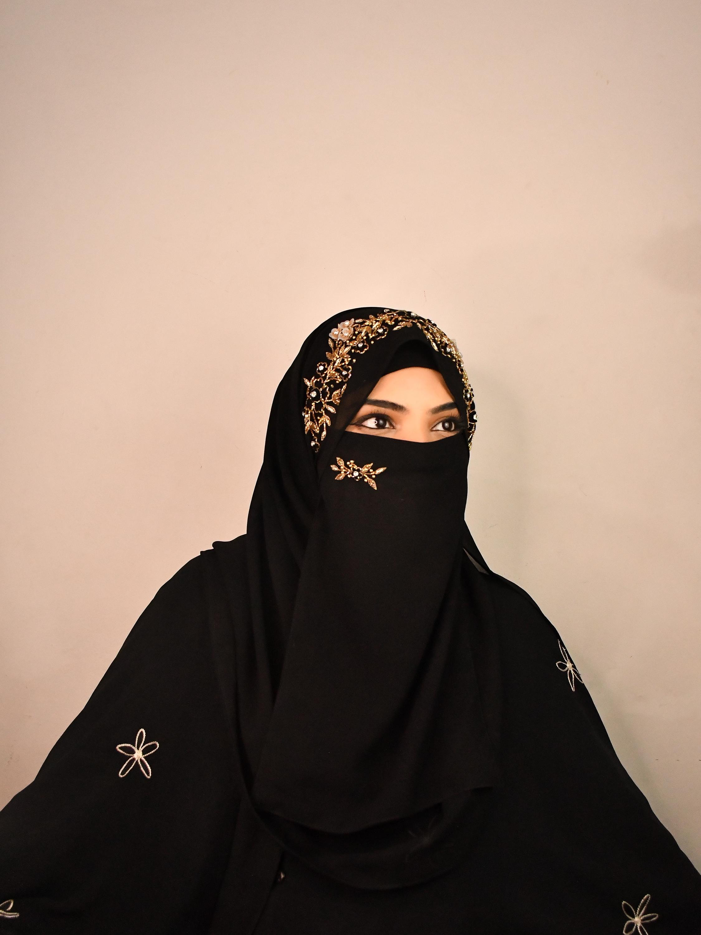 Black Hijab Scarf for Bride| Wedding Bridal Wedding Full Coverage Hijab| Premium Luxury Muslim ...
