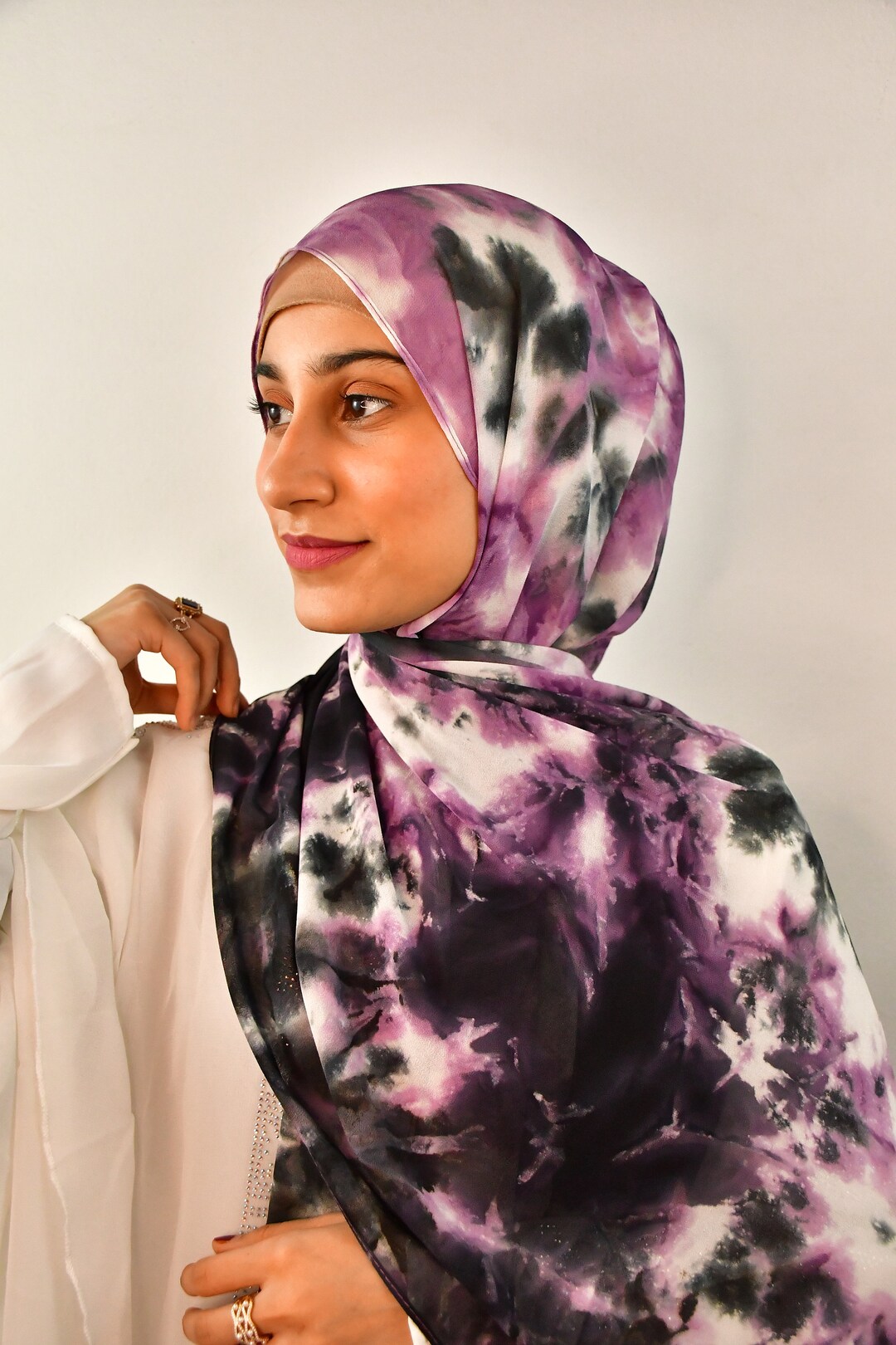 Dark Purple Marble Hijab - Etsy