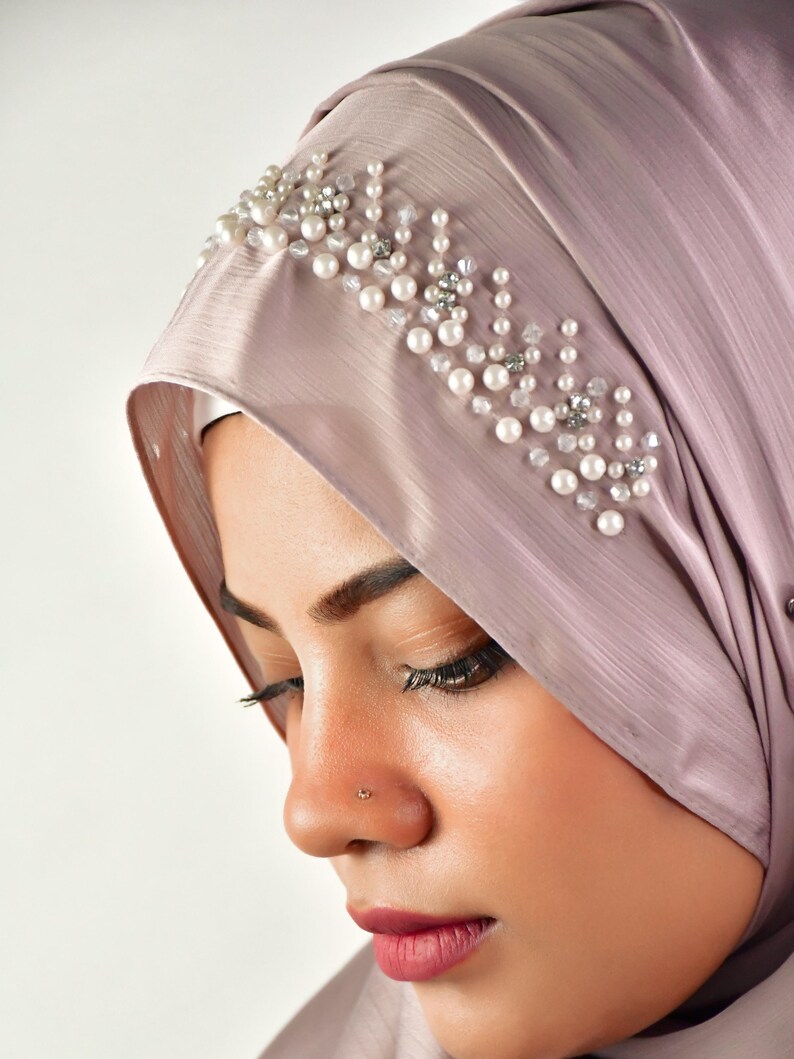 Satin Premium Hijab| Bridal Wedding Hijab | Luxury Premium Wedding ...