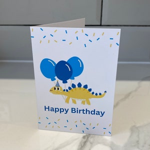 Kids' Dinosaur Birthday Card - Etsy