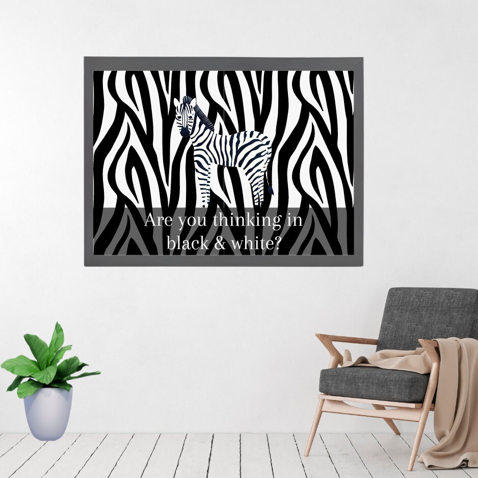 Black & White Thinking Zebra Digital Download - Etsy