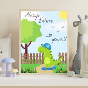 Cool Dinosaur Motivational Poster Digital Download, Kids Bedroom ...