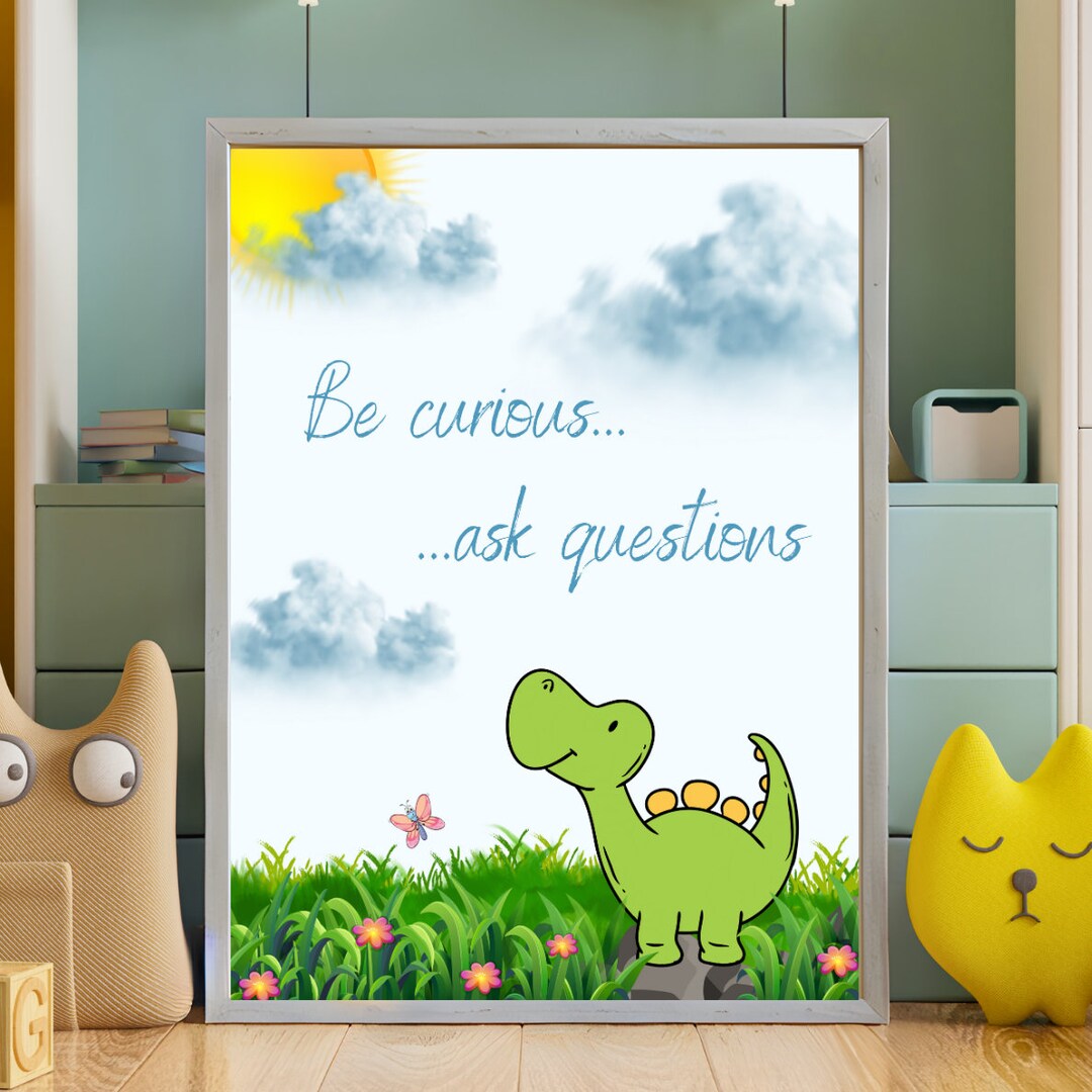 The Cute Dinosaur Motivational Poster Digital Download, Playroom ...
