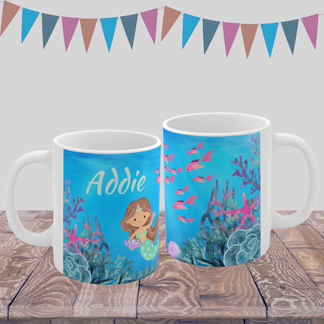 Personalized Mermaid Coffee Mug, Custom Name Ceramic Mug - Etsy