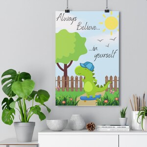 Cool Dinosaur Motivational Poster Digital Download, Kids Bedroom ...