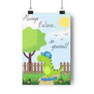 Cool Dinosaur Motivational Poster Digital Download, Kids Bedroom ...