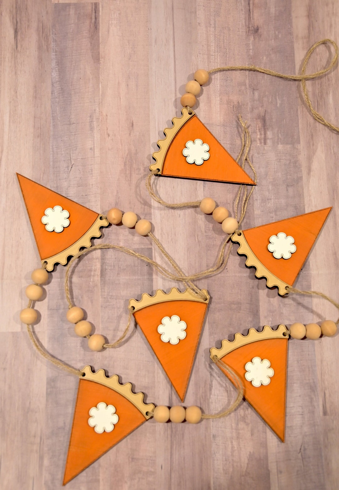 Pumpkin Pie Garland Banner Wooden - Etsy