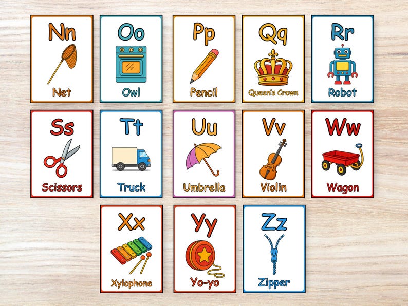 26 Object-themed Printable Alphabet Flash Cards for Kids, Printable ...