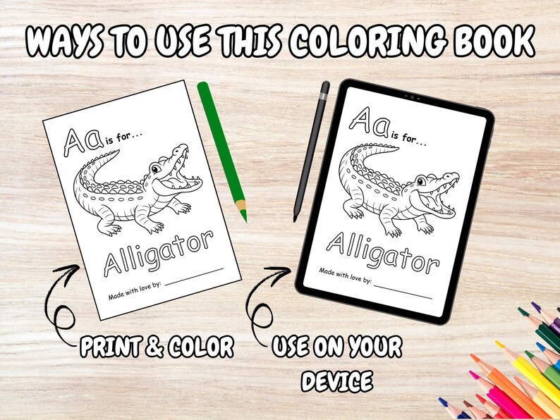 ABC Coloring Book for ADHD Kids, Alphabet Coloring Book, Animal ...