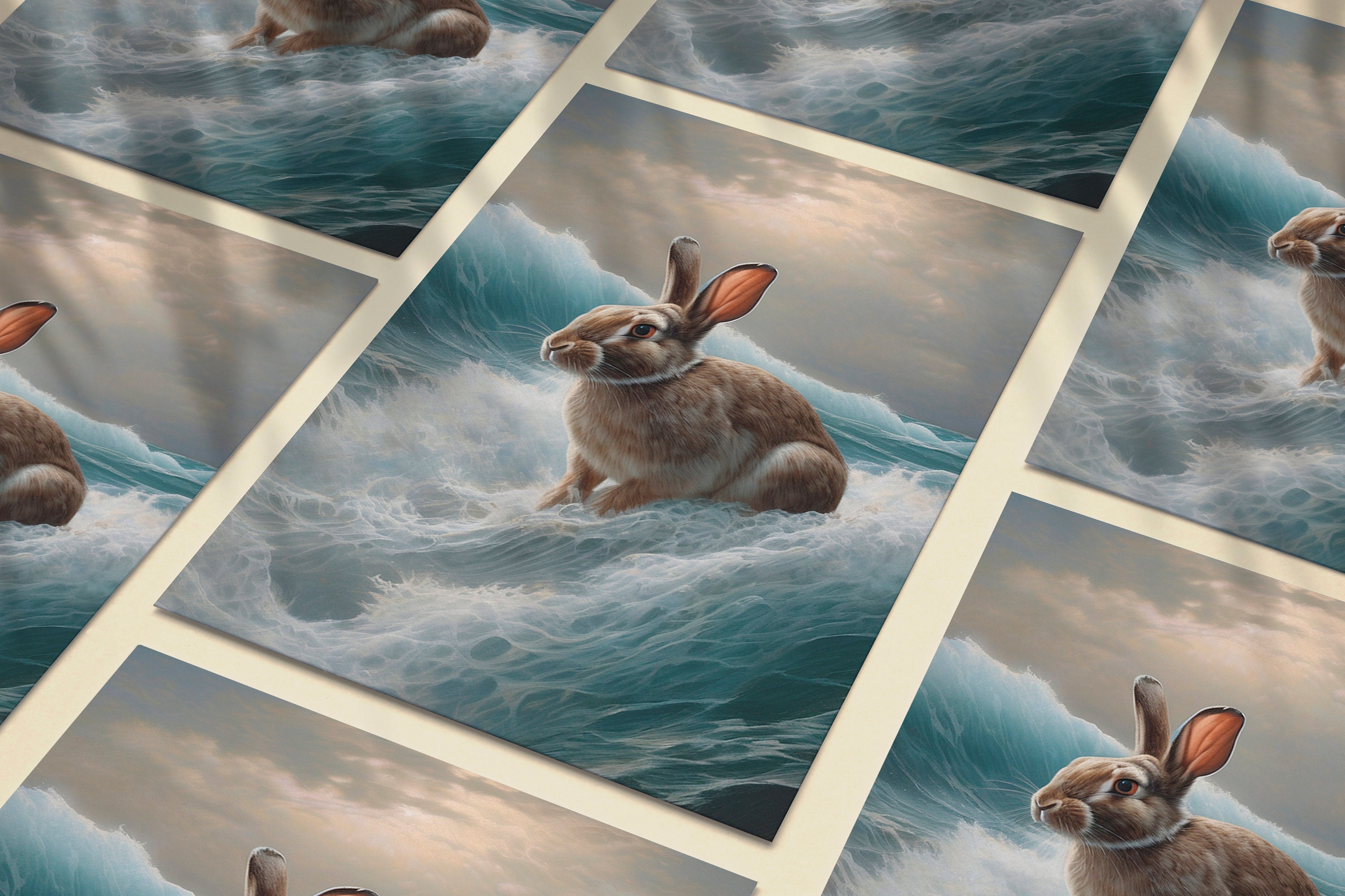 Rabbit Decor Wall Art, Rabbit Print Bunny Decorations, Rabbit Painting ...