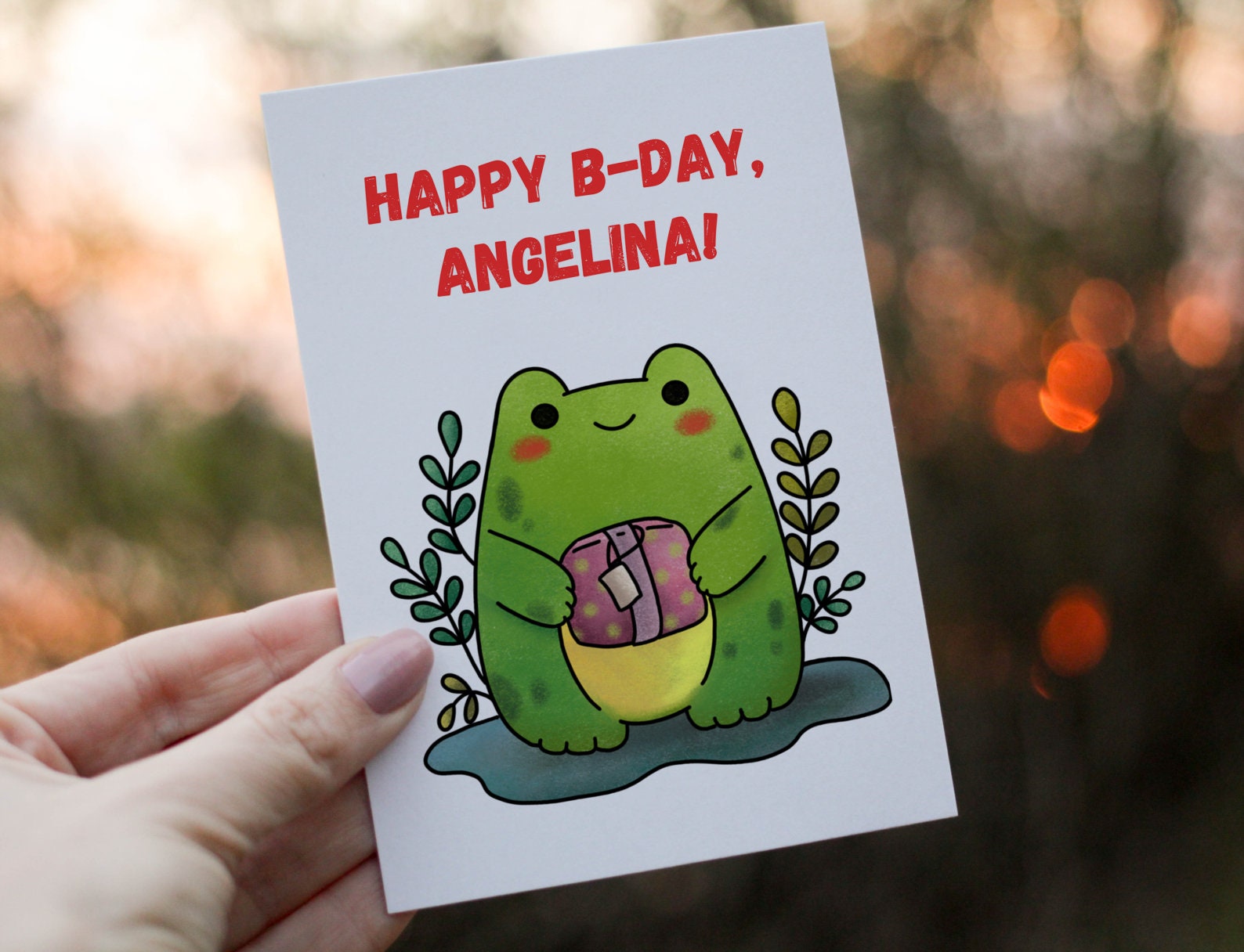 Frog Happy Birthday Card, Downloadable Frog Birthday Card, Printable ...