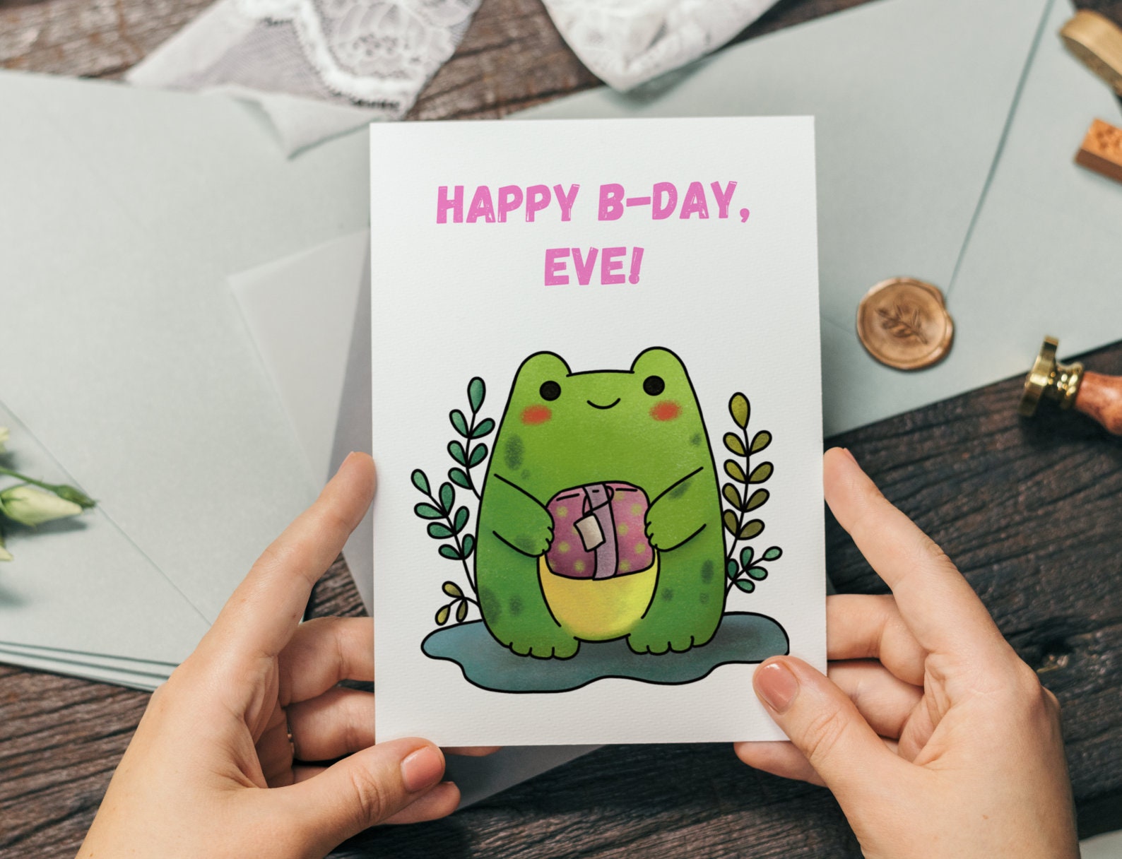 Frog Happy Birthday Card, Downloadable Frog Birthday Card, Printable ...