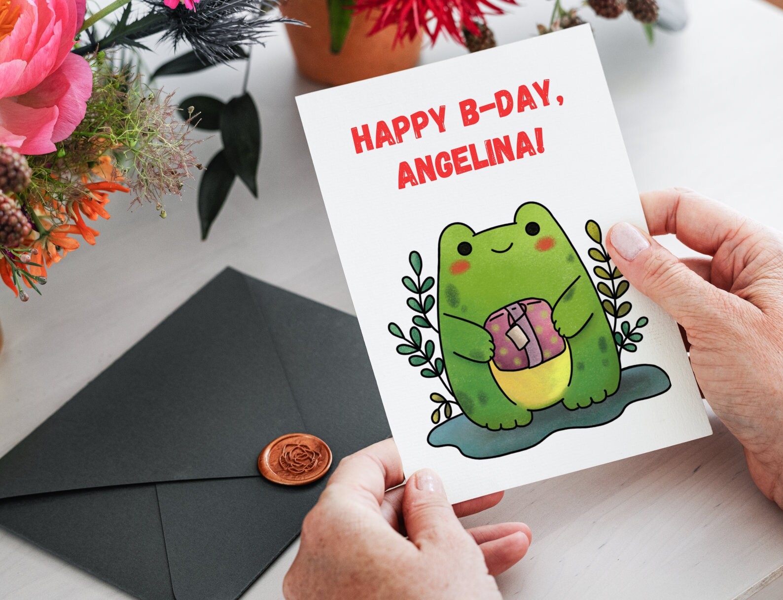 Frog Happy Birthday Card, Downloadable Frog Birthday Card, Printable ...