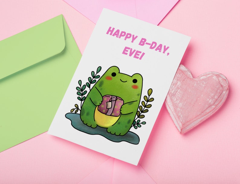 Frog Happy Birthday Card, Downloadable Frog Birthday Card, Printable ...