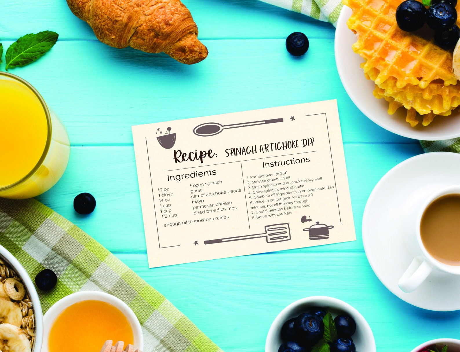 Editable Recipe Card Template, Minimalist Recipe Card, Recipe Template ...