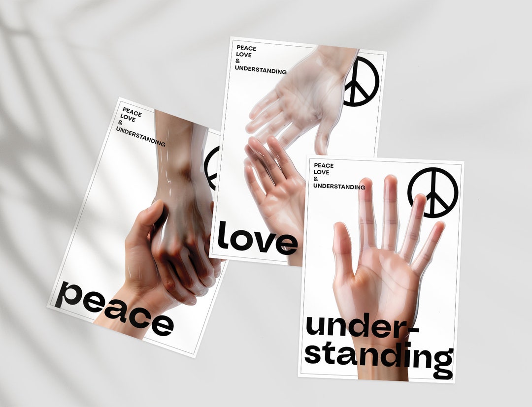 Peace Love Understanding Poster, Trendy Poster, Open Mind, Graphics ...