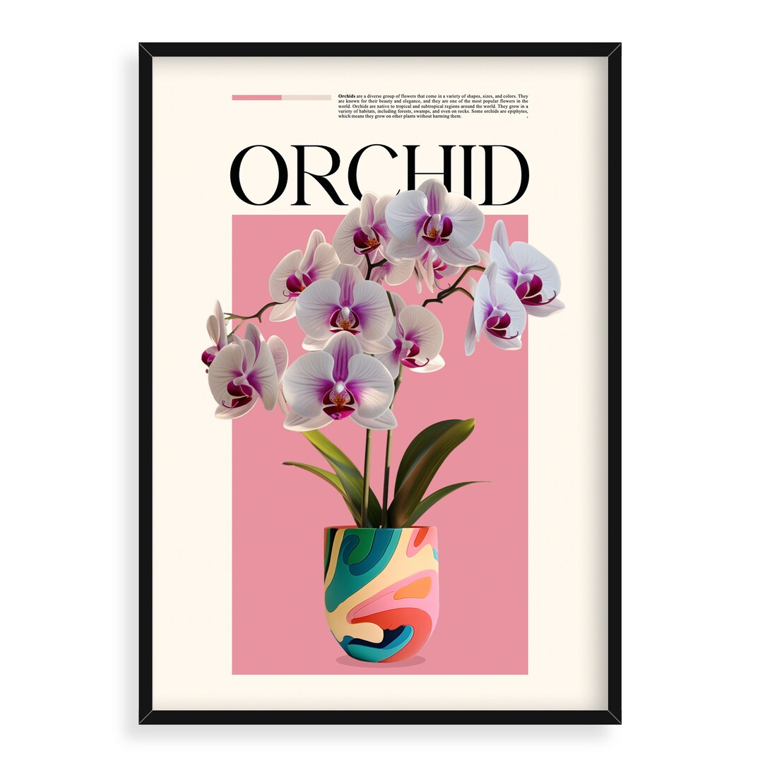 Orchid, Plant Poster, Home Decor, Houseplant Poster, Plant Print, Plant ...