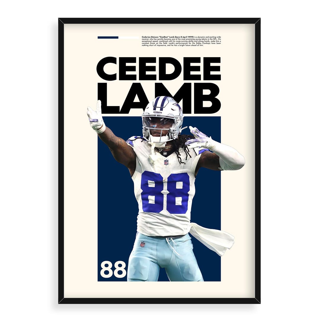 Ceedee Lamb, Dallas Cowboys, Sports Poster, High Resolution, Football ...