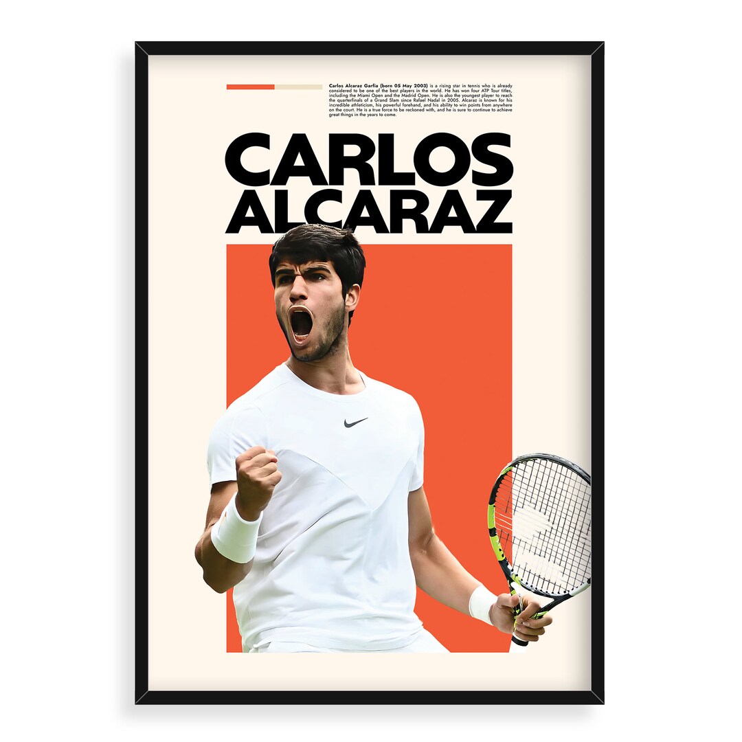 Carlos Alcaraz, Tennis, Sports Poster, High Resolution, Tennis Fan Gift ...