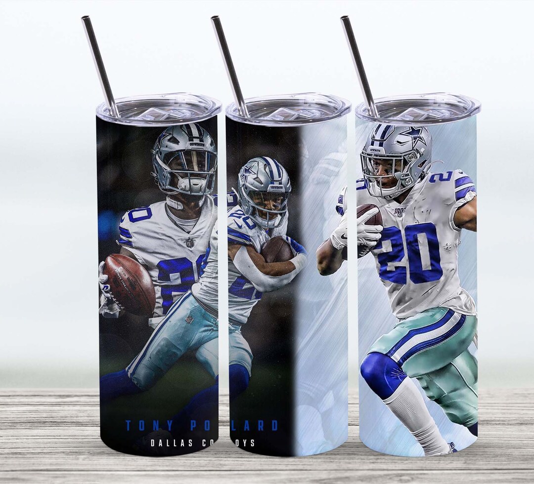 Tony Pollard Tumbler 20 Oz Skinny Stitch Tumbler Sublimation Designs ...