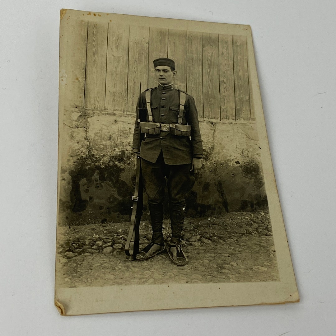 Antique Real Photo Postcard Young Spanish Soldier in Military Uniform ...