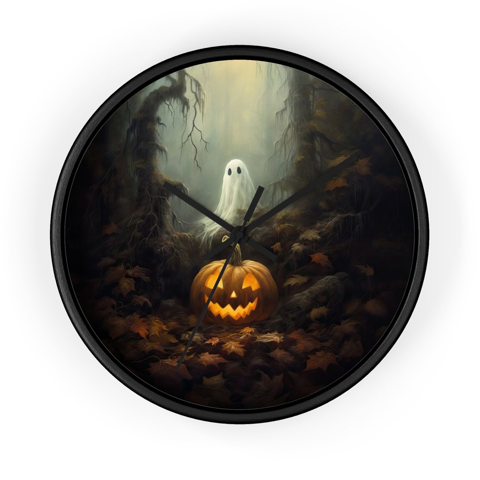 Spooky Ghost Pumpkin Wall Clock Halloween Decor - Etsy