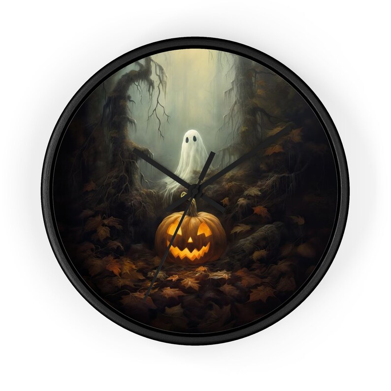 Spooky Ghost Pumpkin Wall Clock Halloween Decor - Etsy