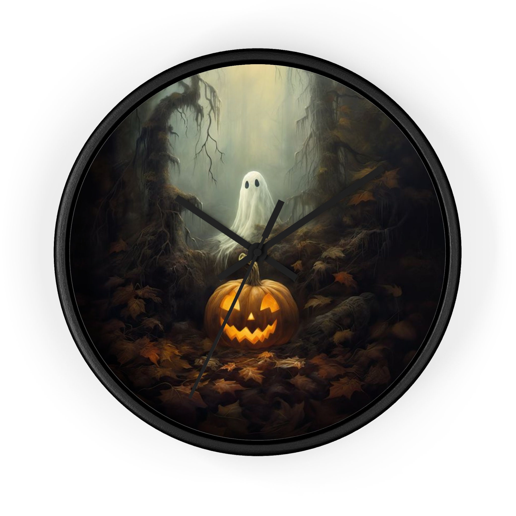 Spooky Ghost Pumpkin Wall Clock Halloween Decor - Etsy