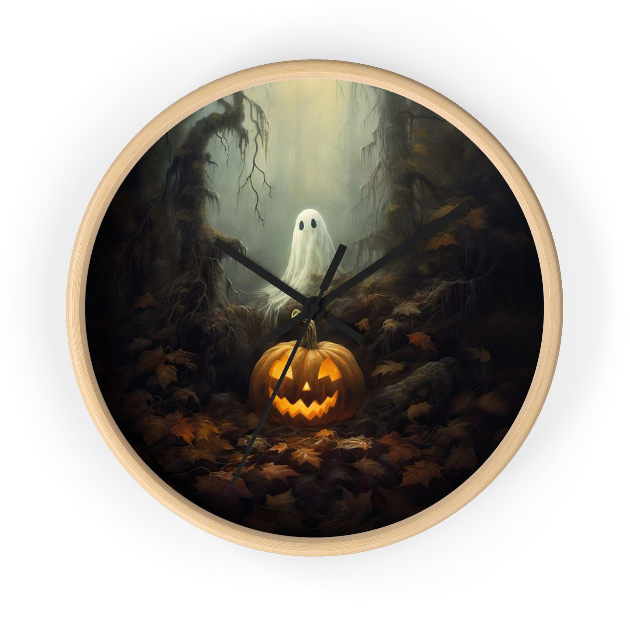 Spooky Ghost Pumpkin Wall Clock Halloween Decor - Etsy
