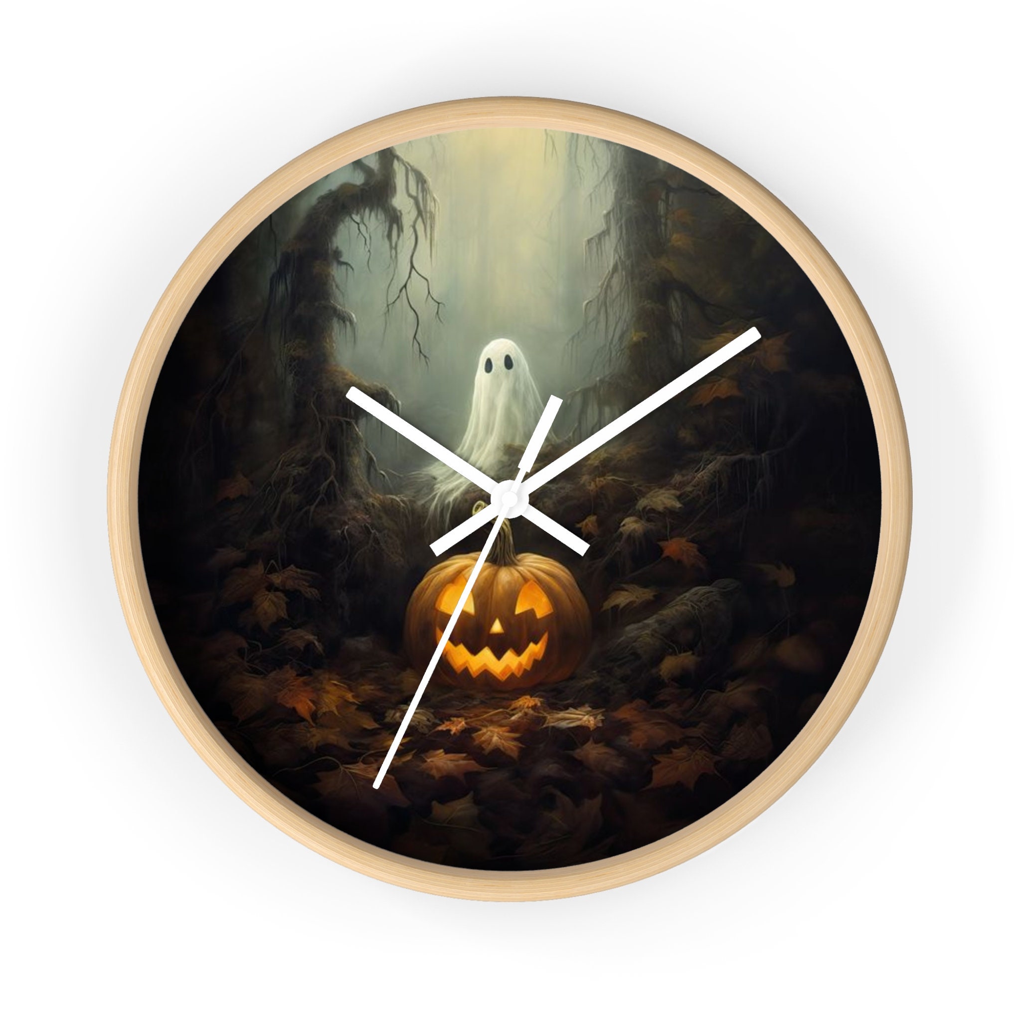 Spooky Ghost Pumpkin Wall Clock Halloween Decor - Etsy