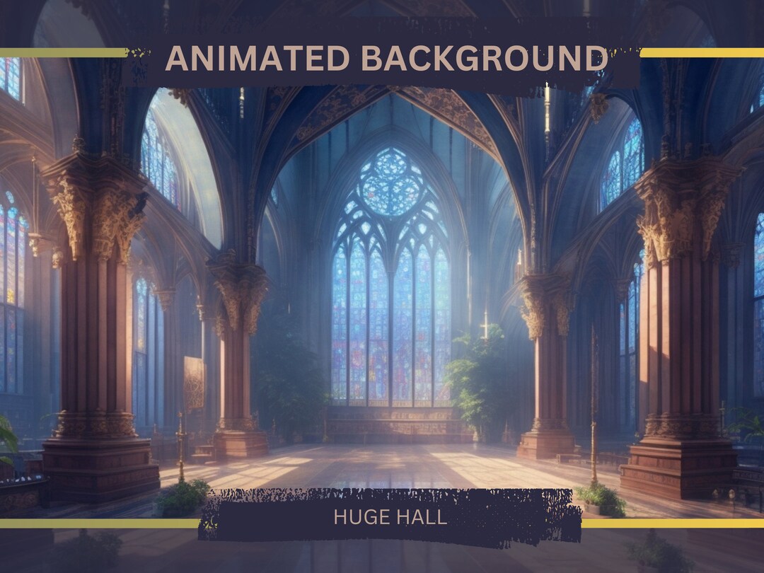 Huge Hall Animated Background, Vtuber and Twitch Background, Streaming ...