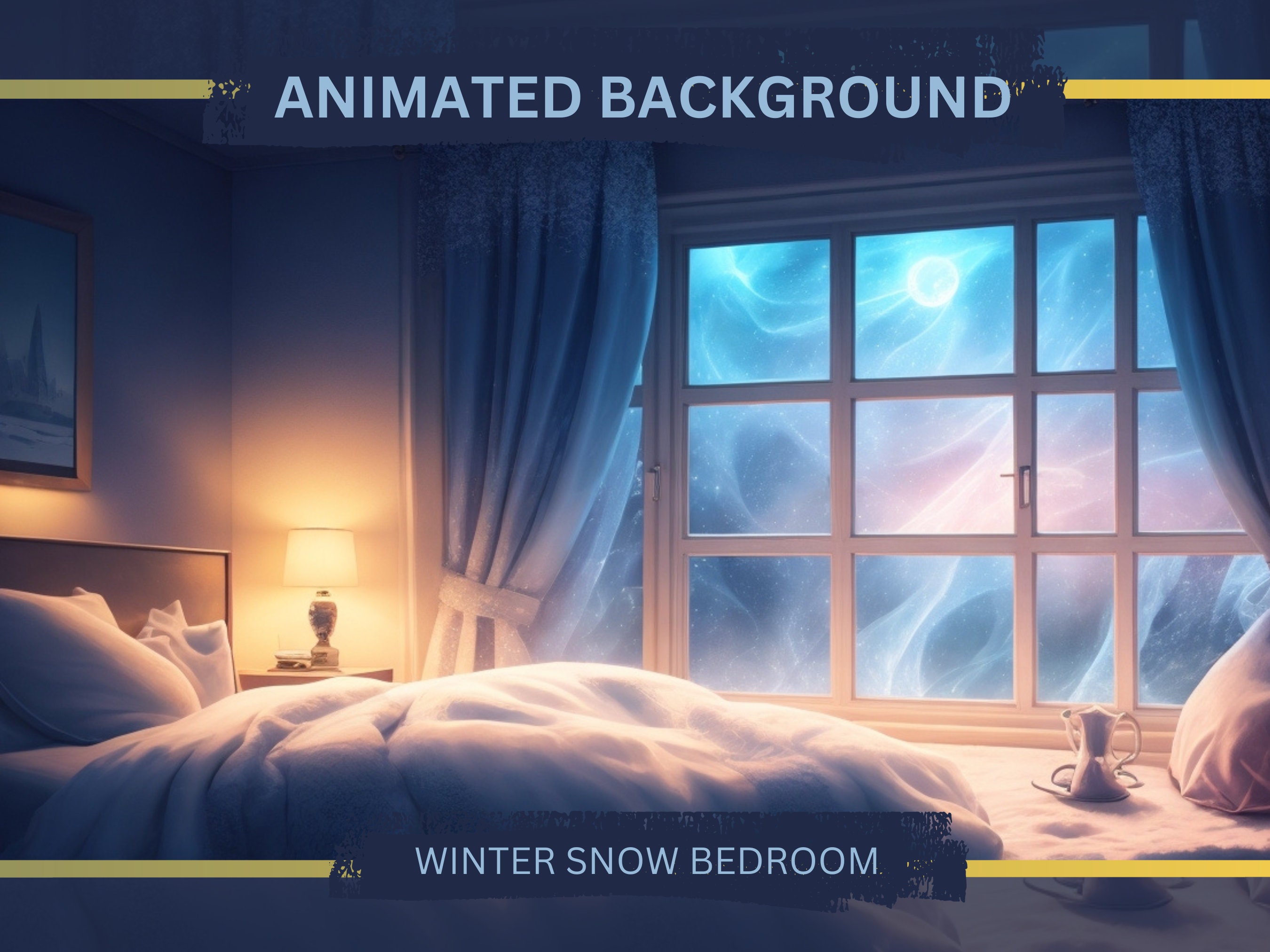 Winter Snow Bedroom Animated Background Vtuber and Twitch - Etsy