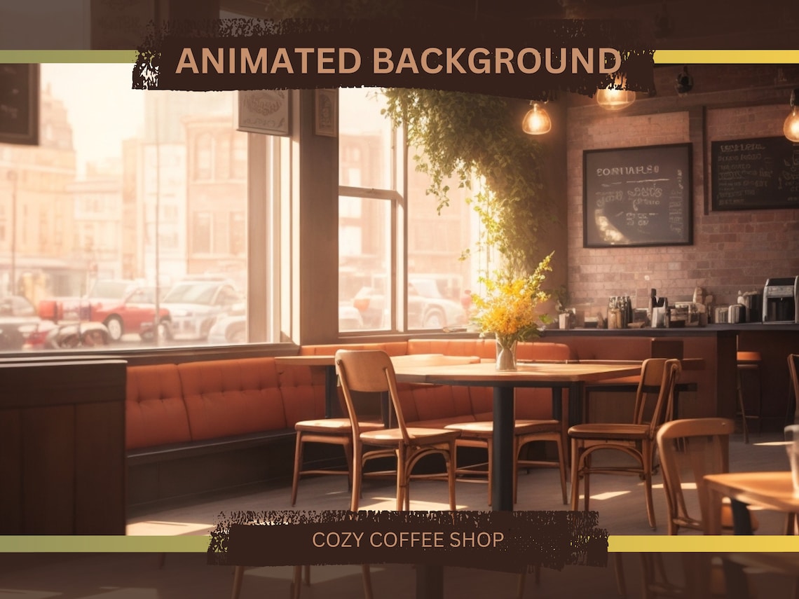 Cozy Coffee Shop Animated Background, Vtuber and Twitch Background ...