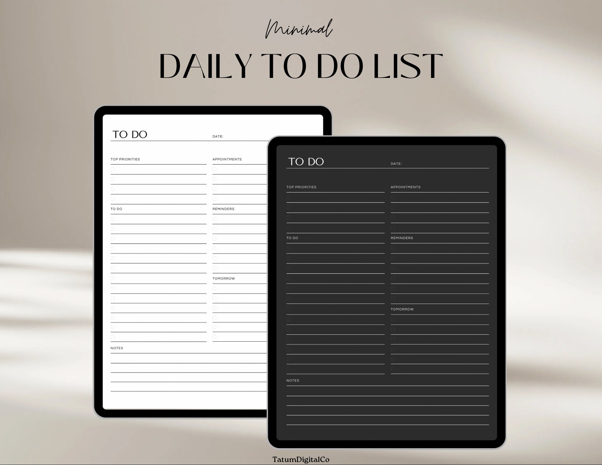 Digital to Do List, Daily to Do List, Daily Checklist, Goodnotes to Do ...