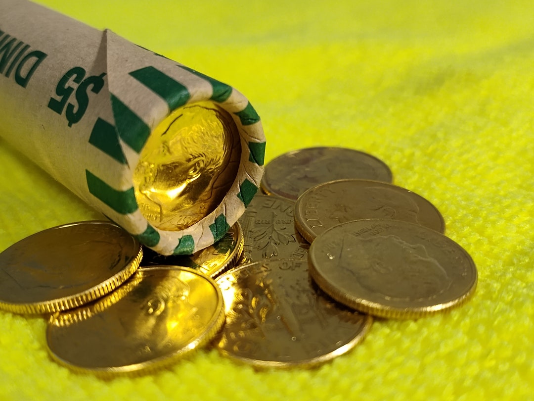 Gold Plated Dimes-24k Pure Gold, Individual or Roll WHOLESALE - Etsy