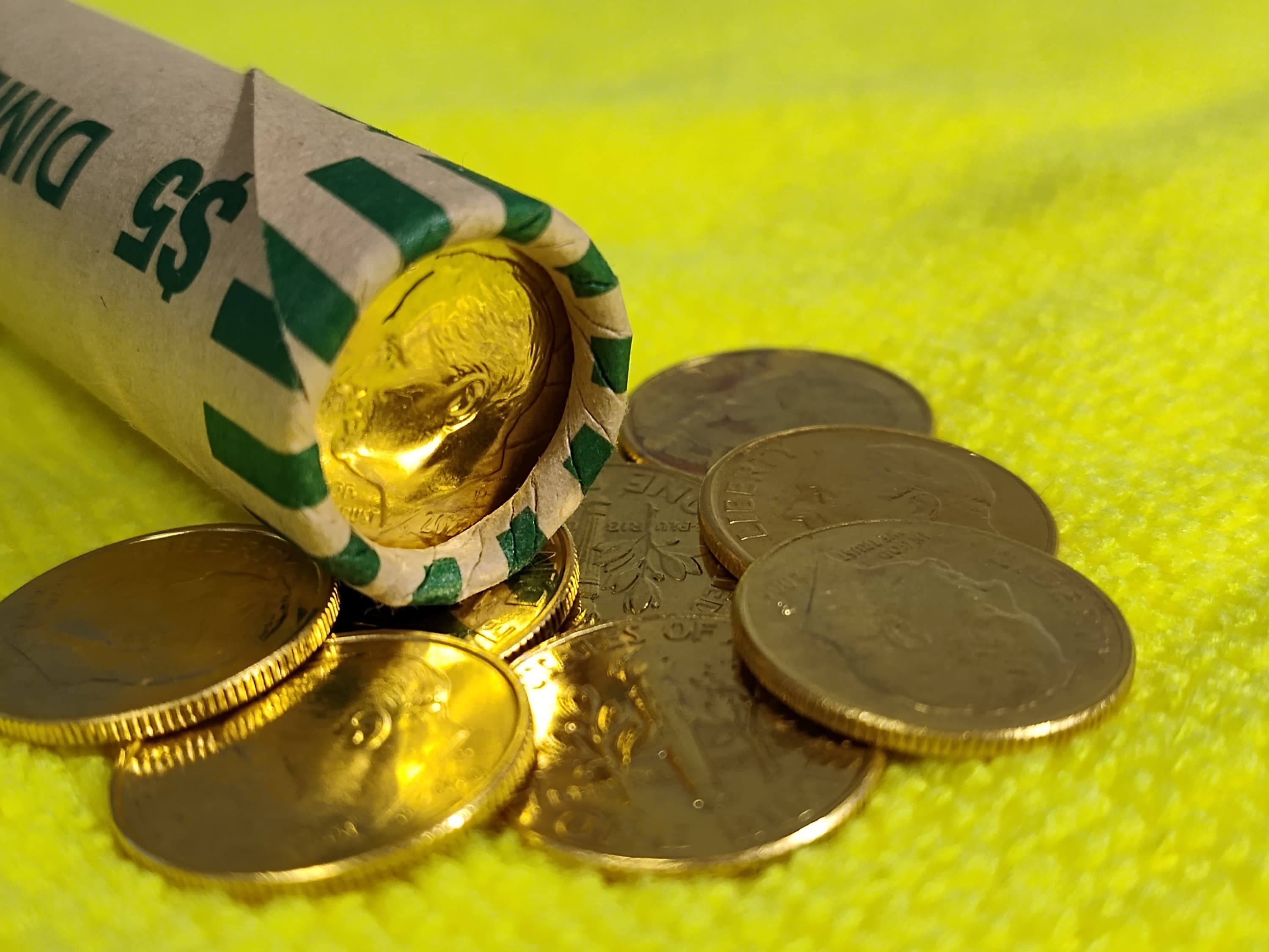 Gold Plated Dimes-24k Pure Gold, Individual or Roll WHOLESALE - Etsy