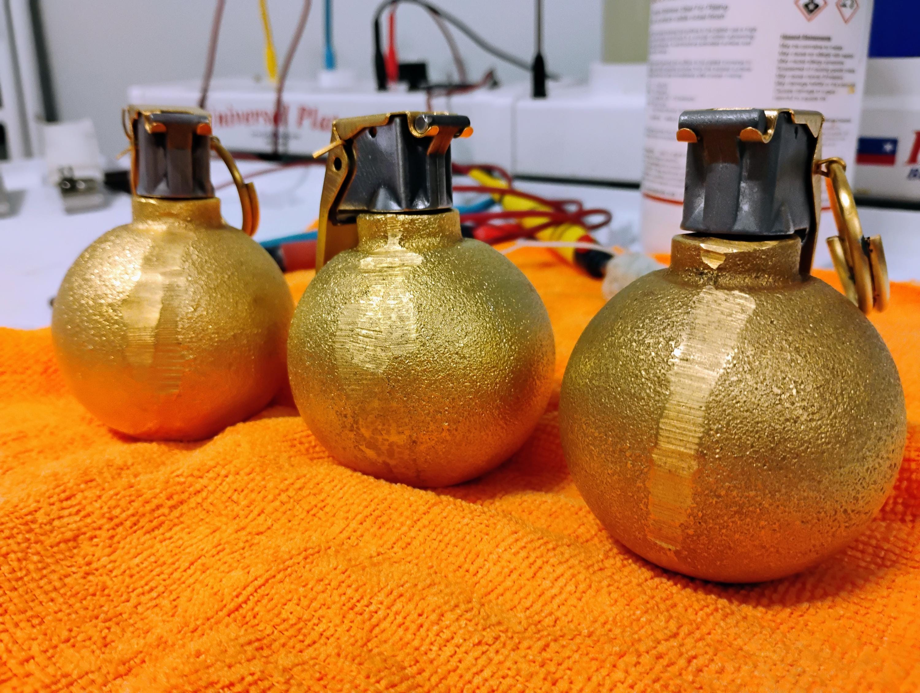 24K Gold Plated Grenade - Antique War Era Baseball Grenade, Plated in ...