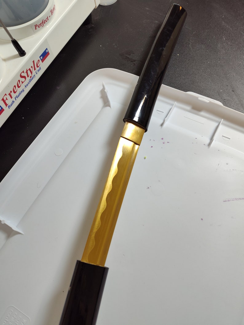 24K Gold Plated BLACK Shirasaya Katana, 40'' Handforged and Sharpened ...