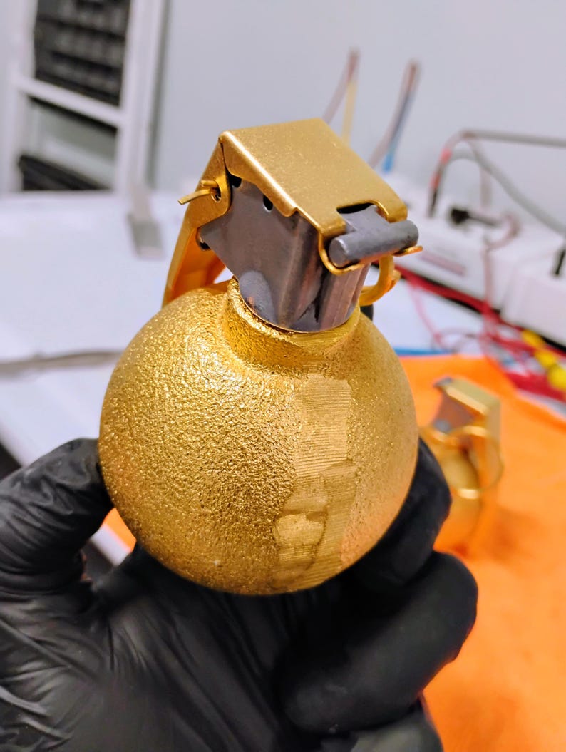 24K Gold Plated Grenade - Antique War Era Baseball Grenade, Plated in ...