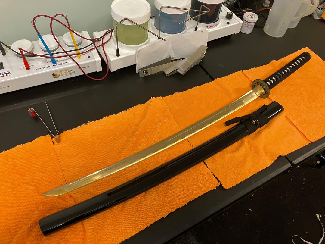 Authentic 24K Gold Plated Katana, 40'' Handforged and Sharpened - Etsy