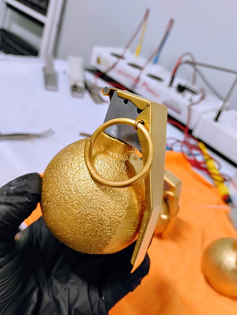 24K Gold Plated Grenade - Antique War Era Baseball Grenade, Plated in ...