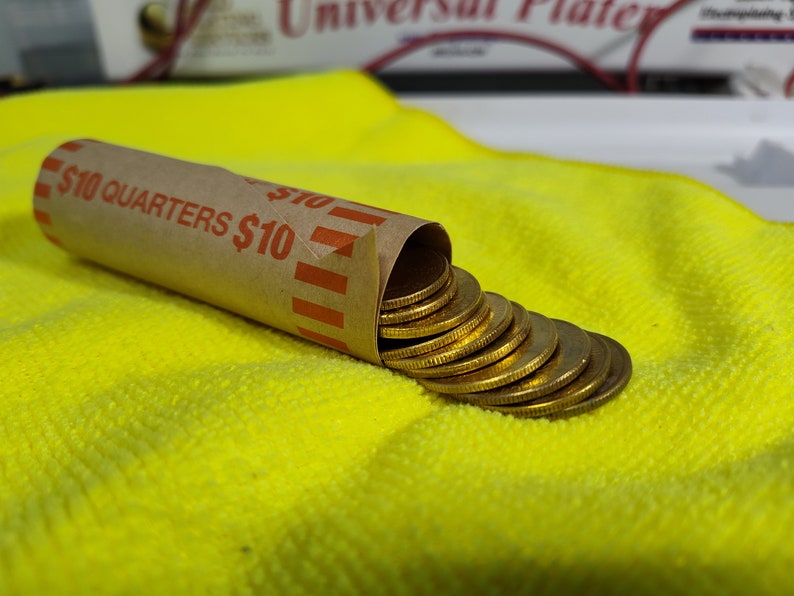 Gold Plated Quarters-24k Pure Gold, Individual or Roll WHOLESALE - Etsy