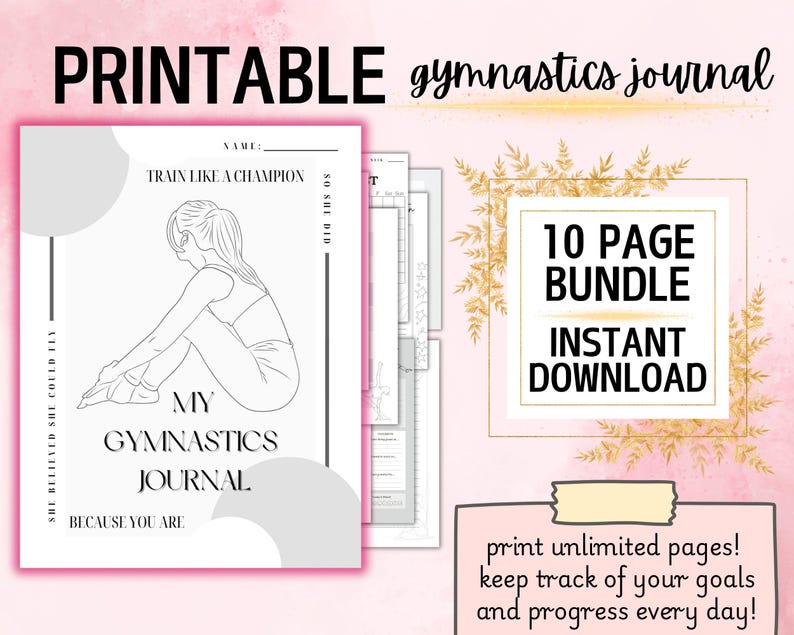 Gymnastics Journal 10 Page Printable Bundle - Etsy