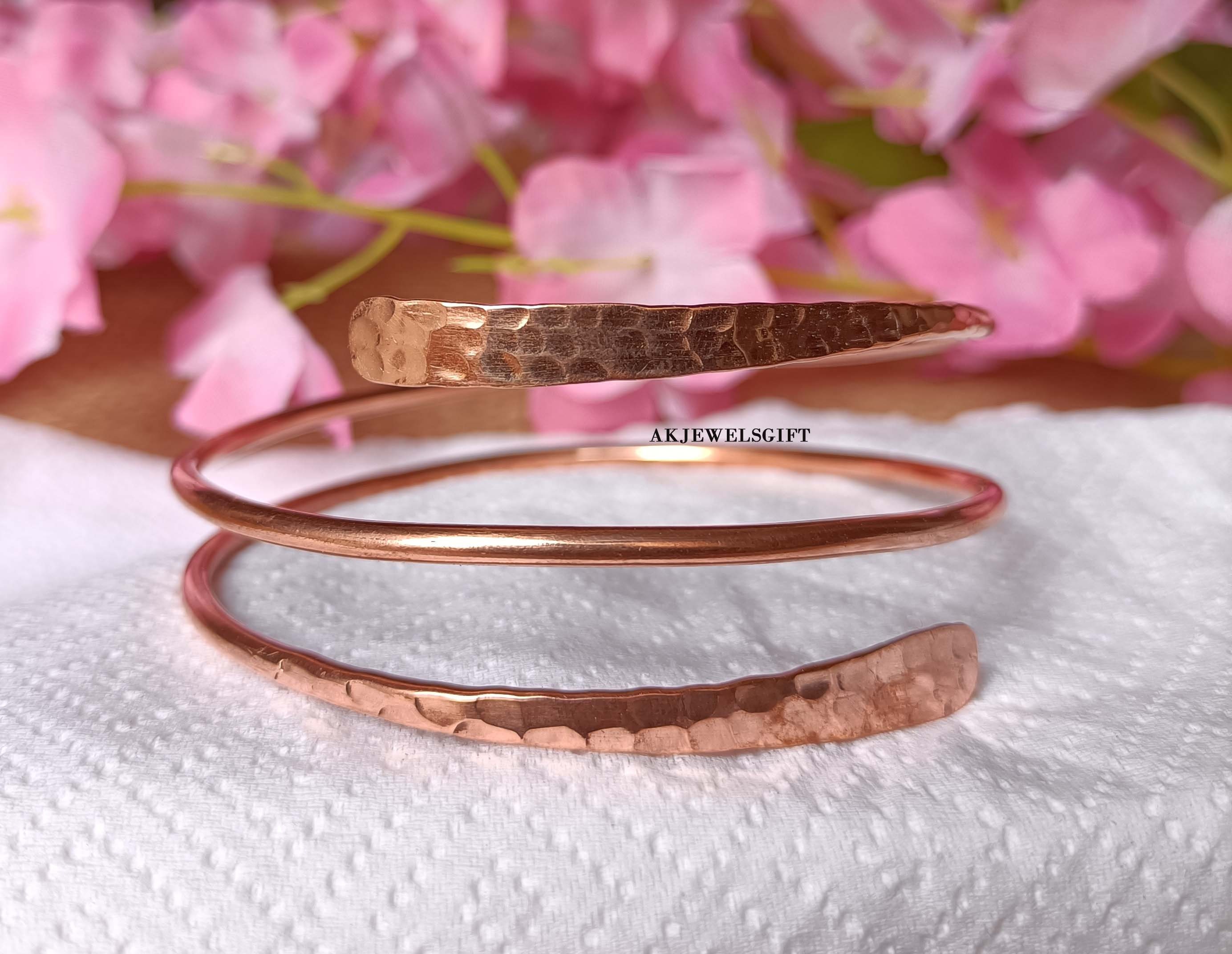 Hammered Copper Bracelet Pure Copper Bangle Bracelet Solid Copper ...