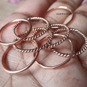 Copper Set of 8 Stacking Ring - Copper Stacking Rings - Simple Copper ...