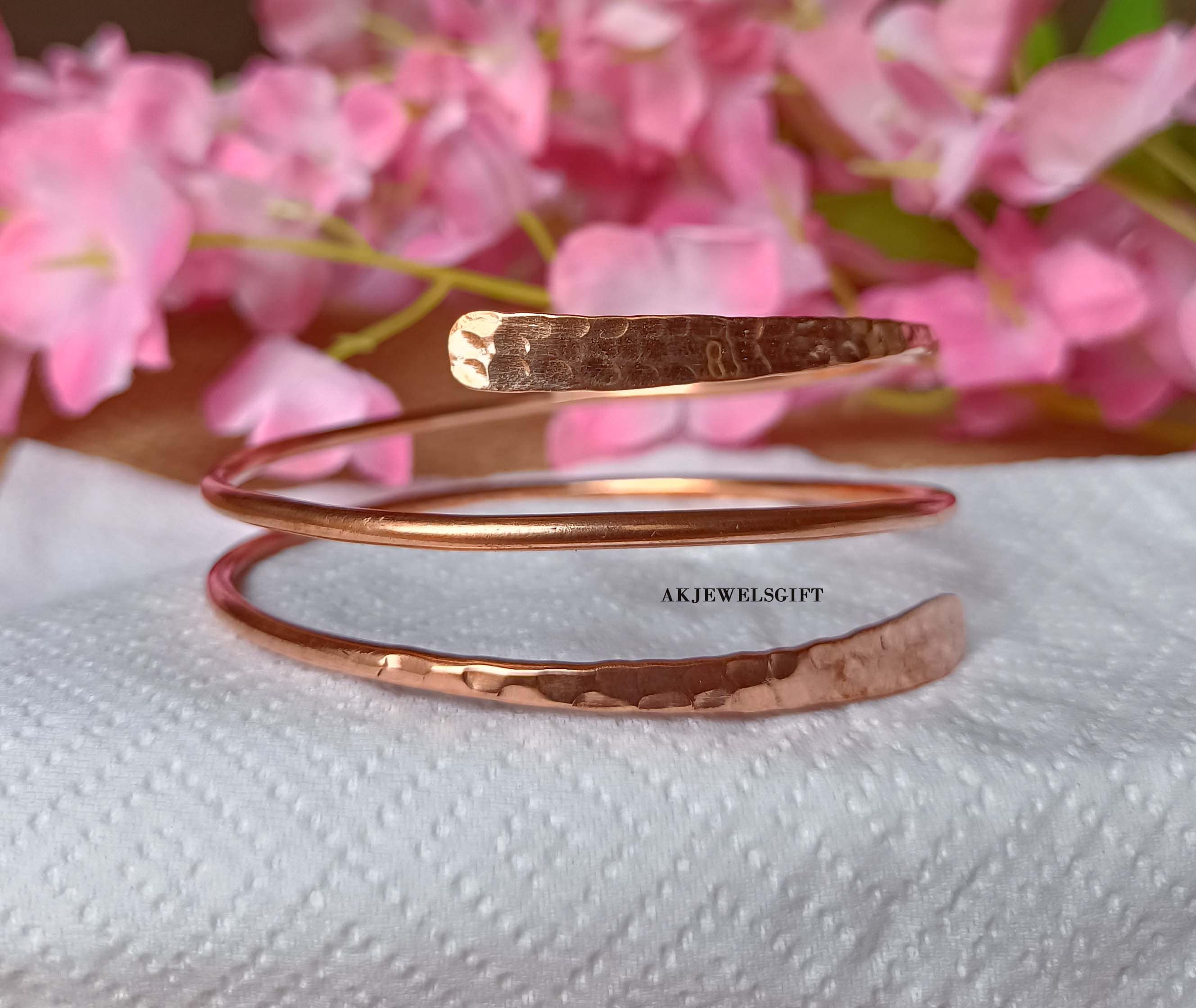 Hammered Copper Bracelet Pure Copper Bangle Bracelet Solid Copper ...