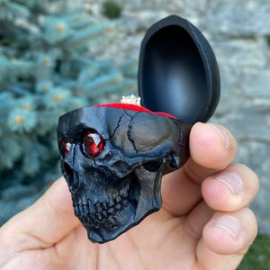 Gothic Skull Ring Box With Jewelry Inserts. Original Box for Wedding ...