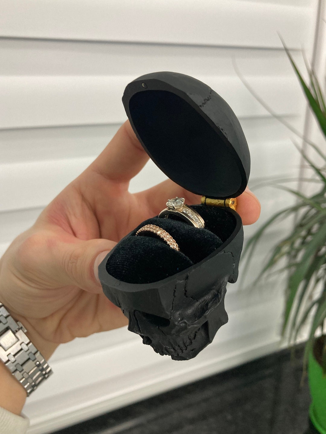 Skull Box for Two Rings. Ring Holder for a Wedding Ceremony. Gothic ...