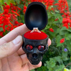 Gothic Skull Ring Box With Jewelry Inserts. Original Box for Wedding ...